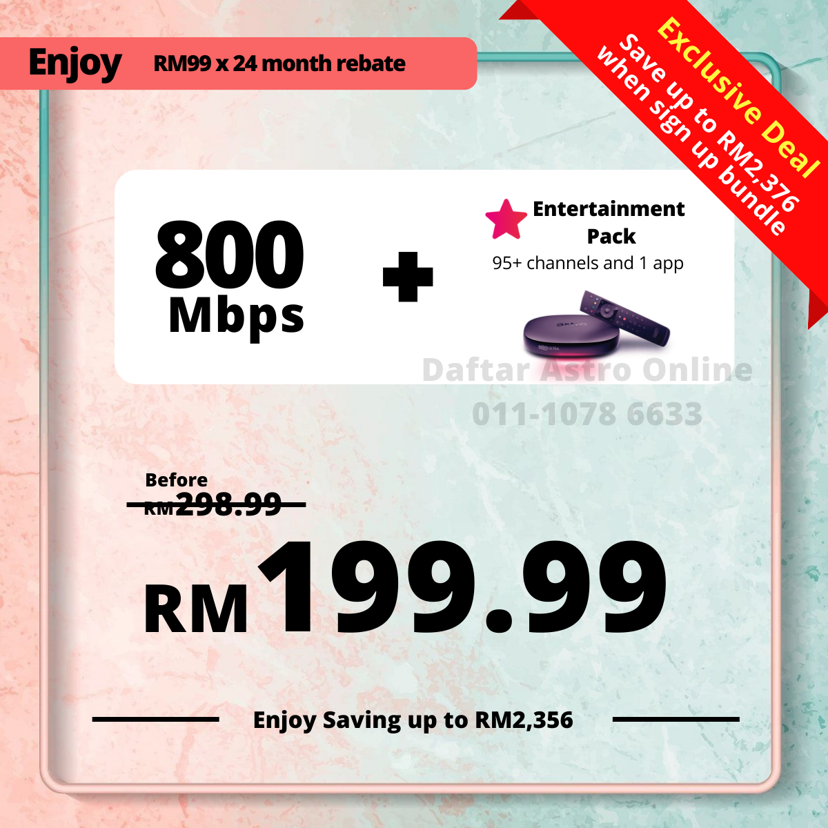 Astro 800Mbps + Astro One - Entertainment Pack – Daftar Astro Online